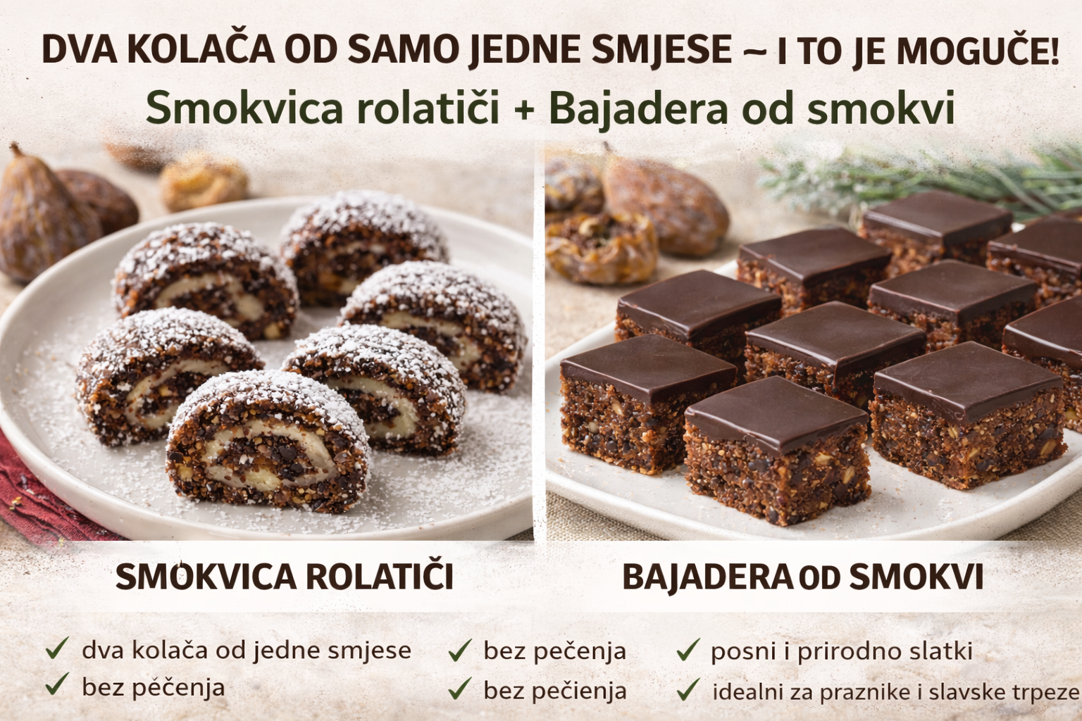 Dva kolača od samo jedne smjese – i to je moguće! Smokvica rolatići ...